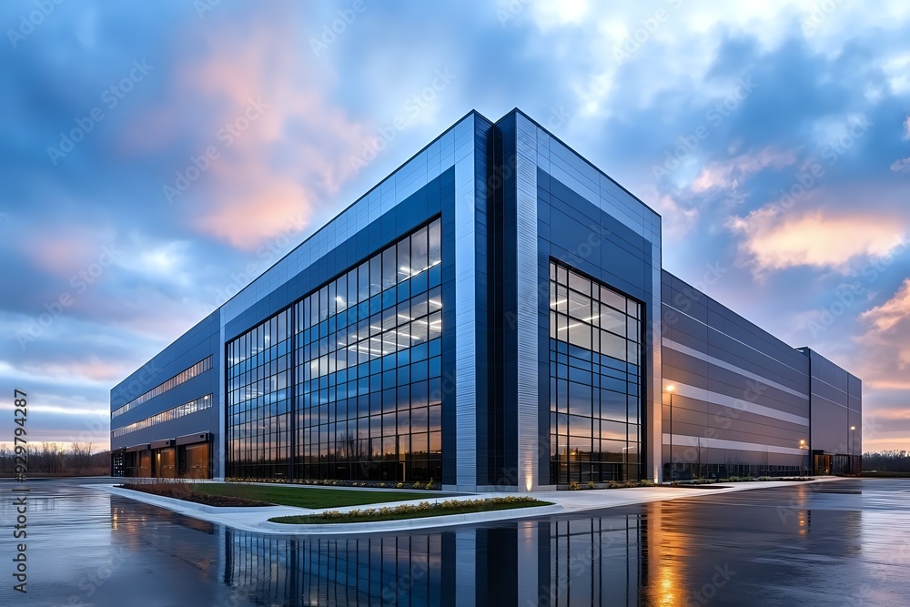 Modern Architectural Design of a Contemporary Commercial Building with ...