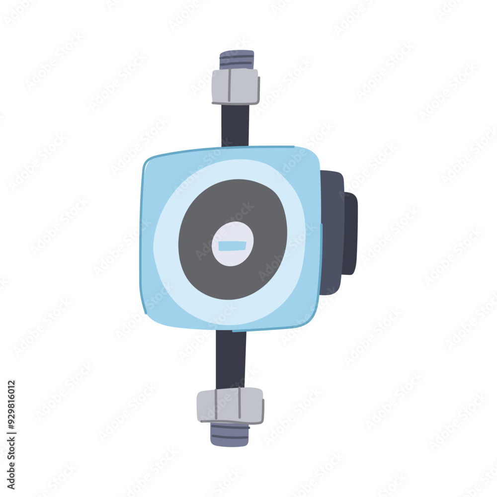 pressure water circulation pump cartoon. efficiency motor, impeller ...