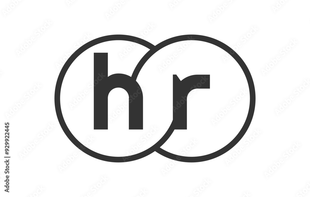 HR business company emblem with outline rounds and letters h r. Logo ...