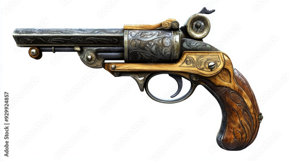 OLD pirate flintlock pistol, cutout PNG file of an old pirate gun ...