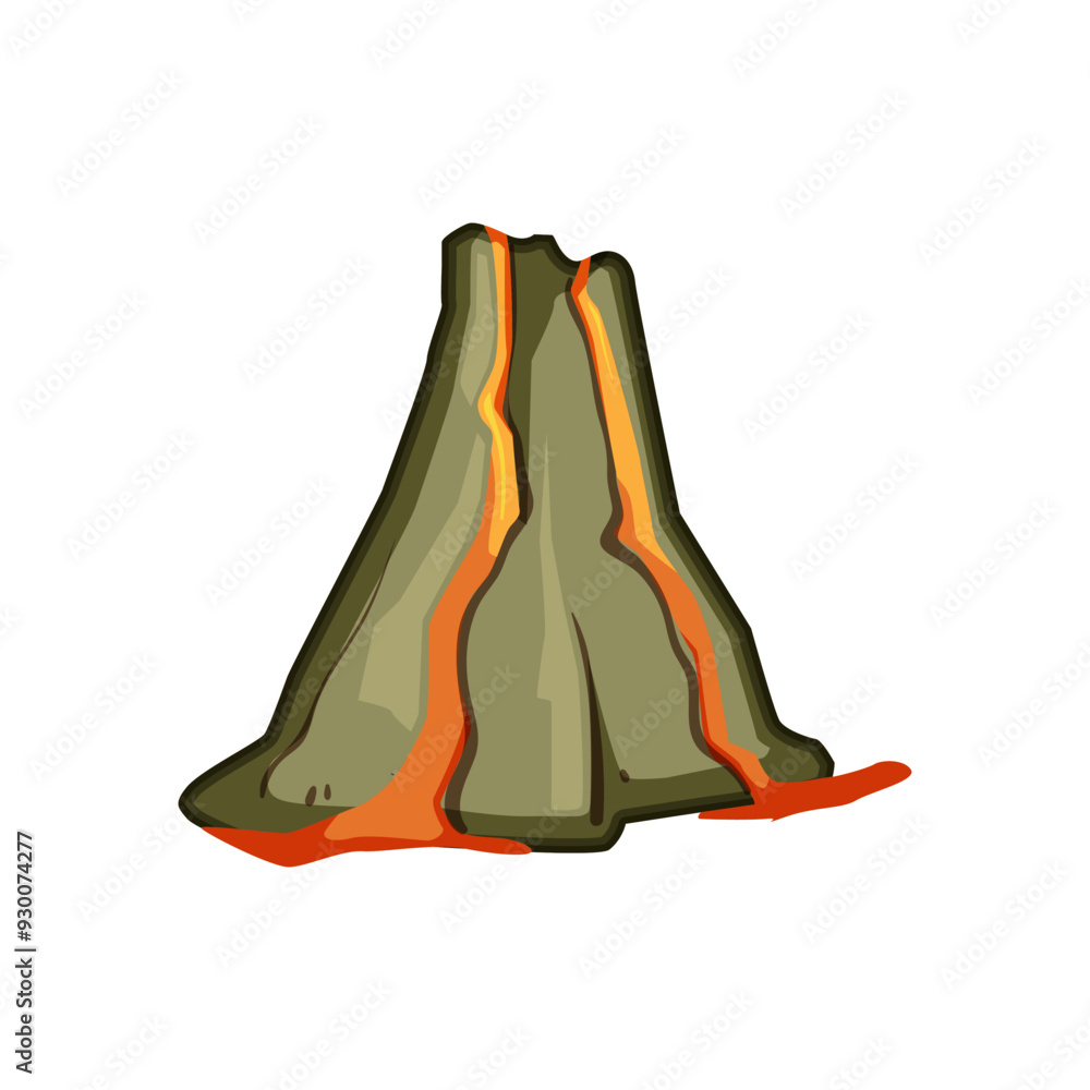 tectonic volcano eruption cartoon. seismic geothermal, plume vent ...
