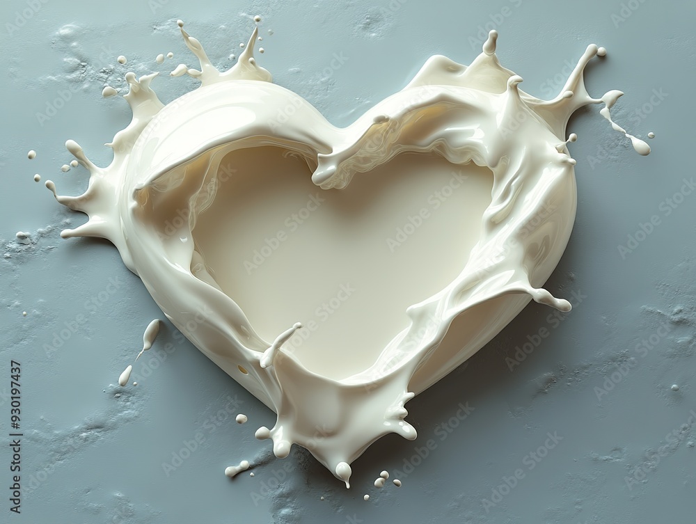 White Milk Splash Forming a Heart Shape on Transparent Background. High ...