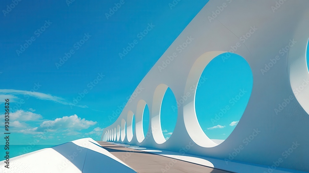 Interactive model of a futuristic bridge, real-time architectural ...