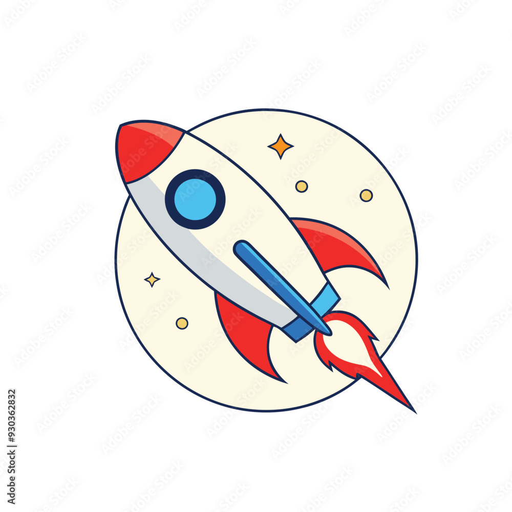 olorful rocket ship cartoon vector illustration, perfect for kids ...