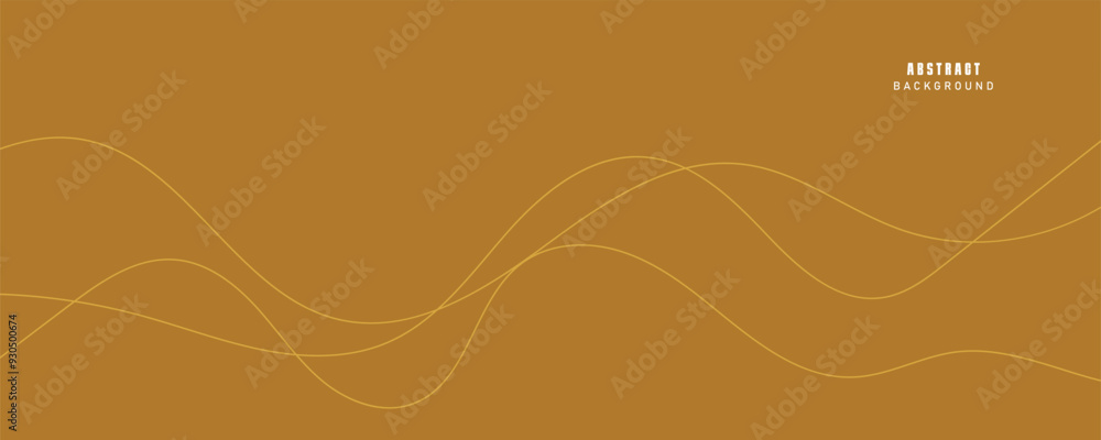 Stylized line art background design with golden wavy lines. Design ...