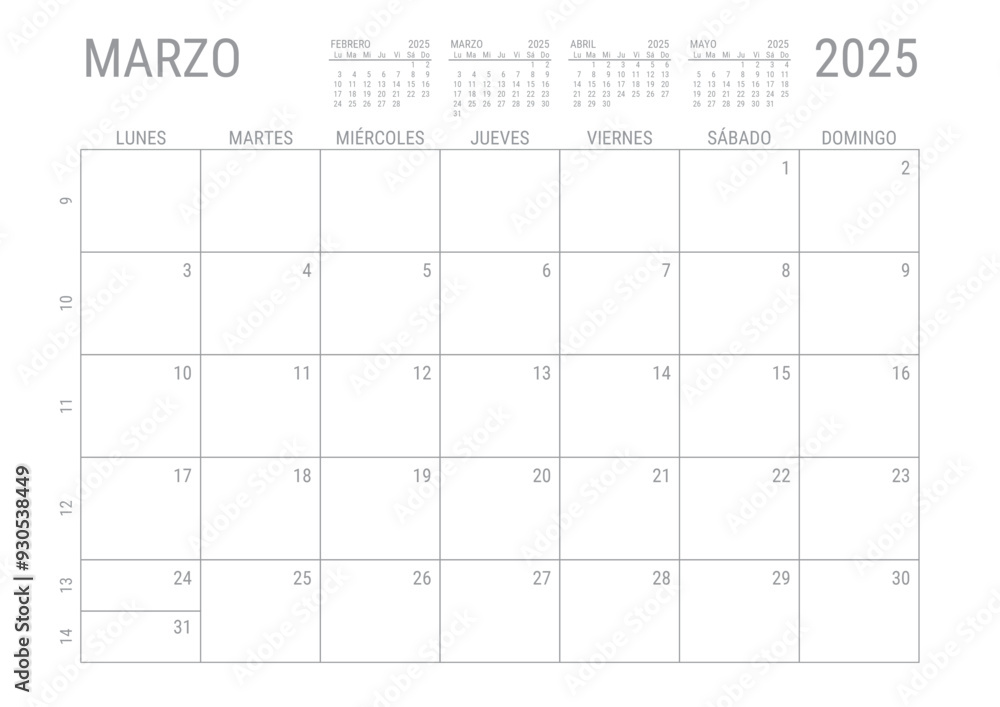 Calendario 2025 Para Imprimir Con Numero De Semanas 2025