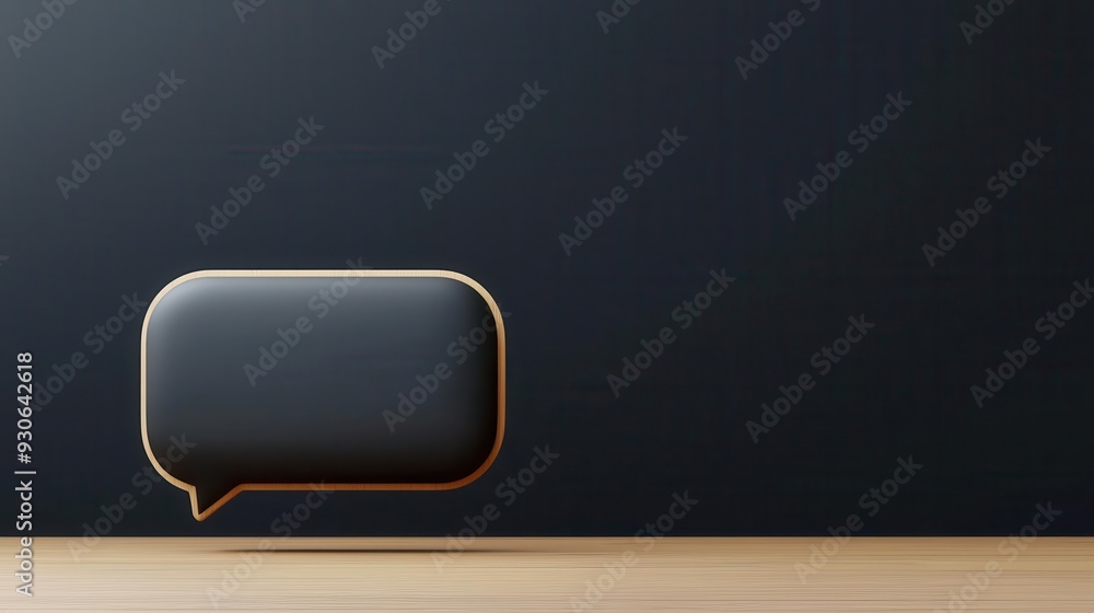 Chat box with dark mode enabled, sleek and stylish, 3D illustration ...