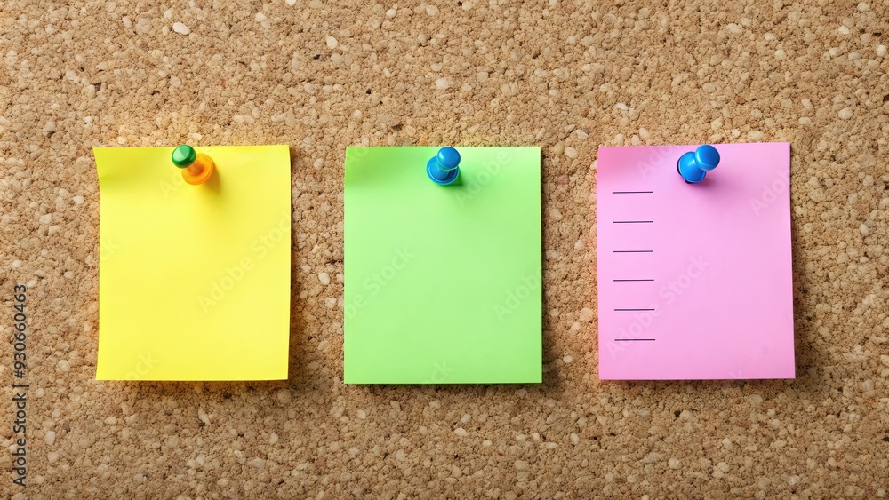 Colorful sticky notes on a corkboard, forming a checklist with ...