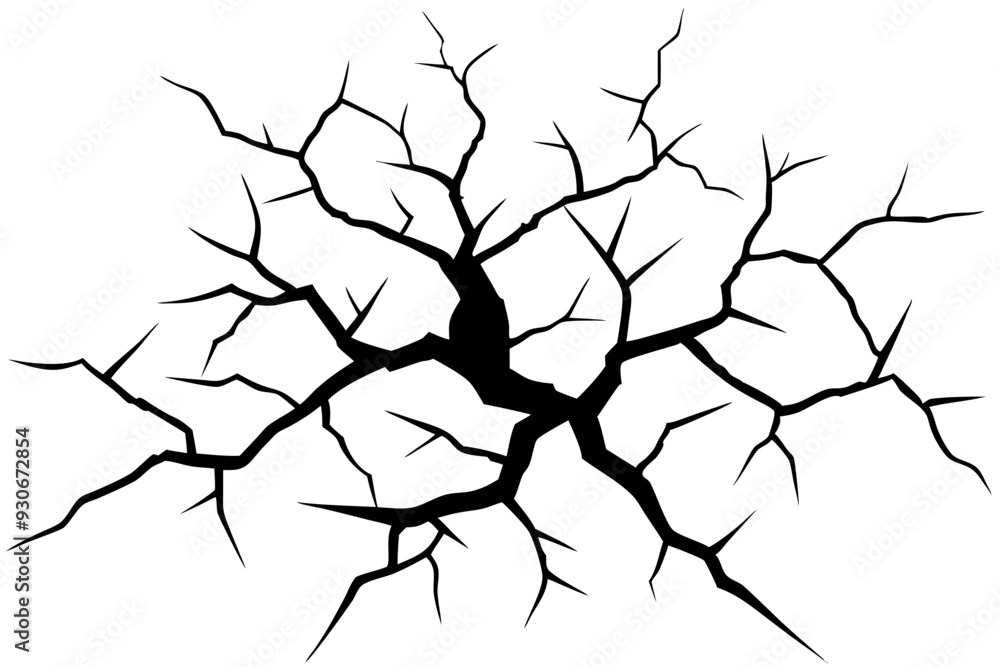 Crack, wall fracture texture effect of vector illustration, vector ...