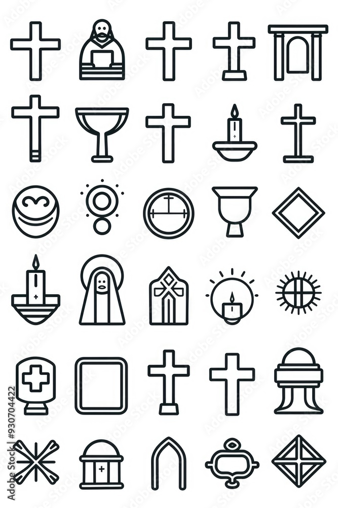 Ilustración de Stock A collection of sacred objects used in various ...