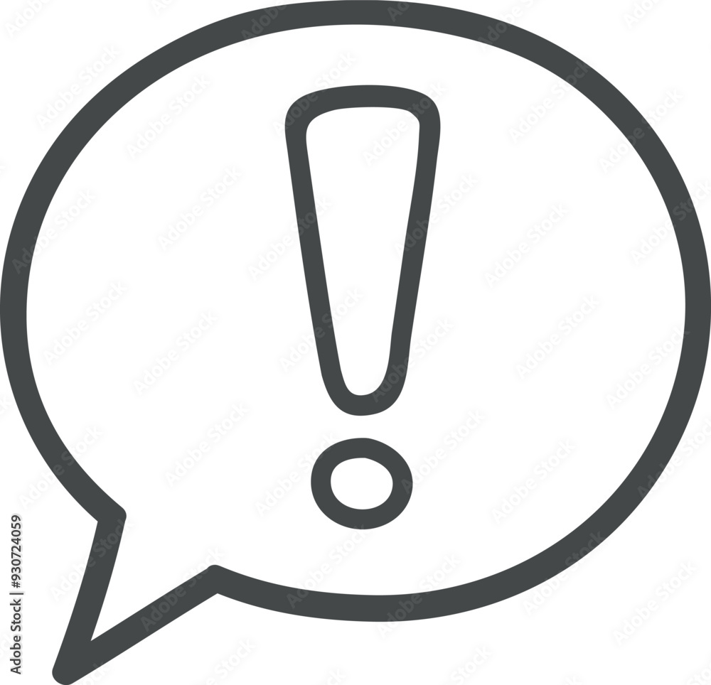 Exclamation Mark Sign Warning About An Emergency, icon vector ...