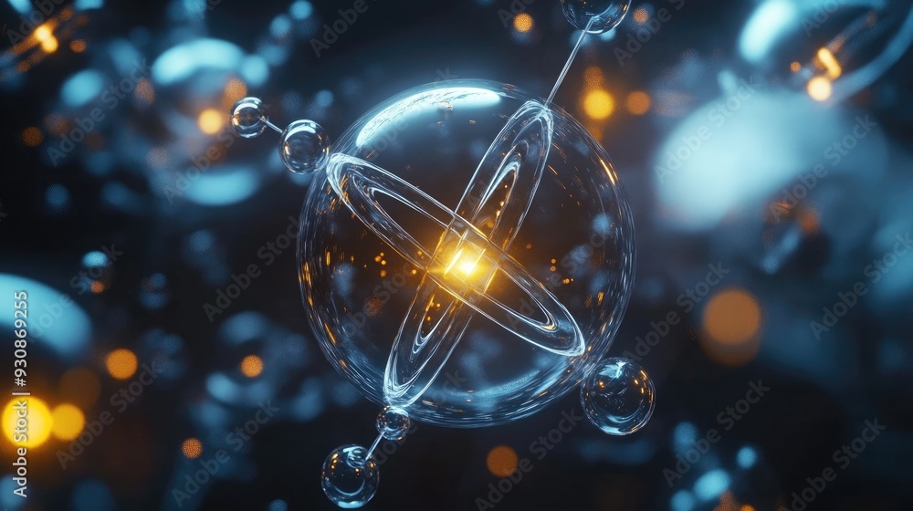 Dynamic 3D animation of rotating element symbols with atomic numbers ...