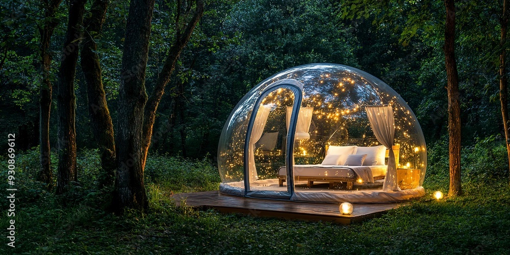 experience luxury camping in a forest glamping bubble dome complete ...