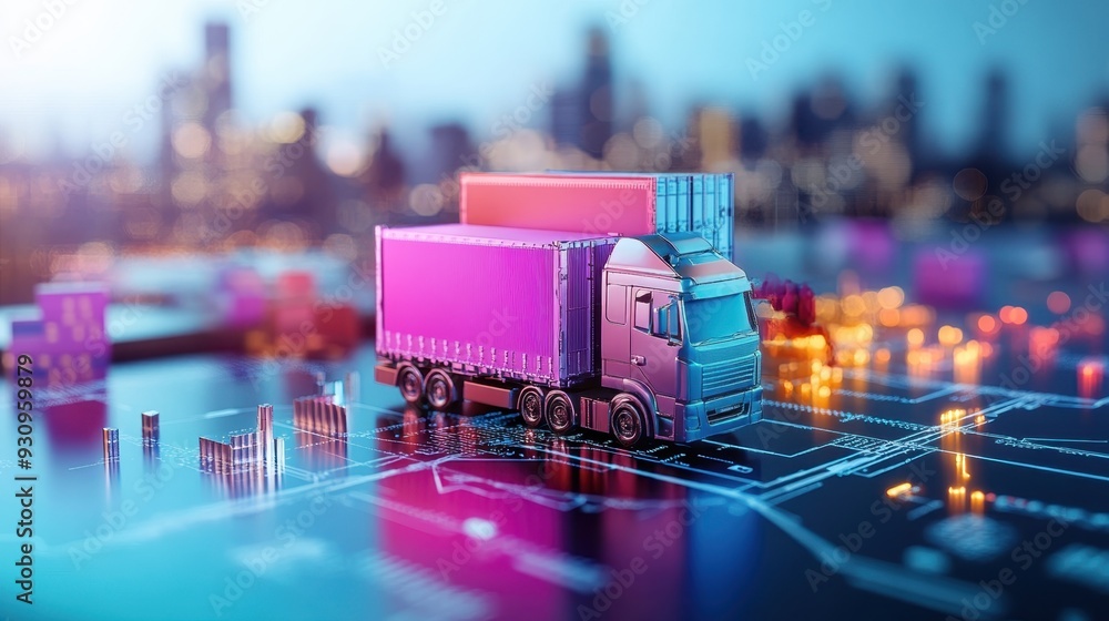 Pastel-colored Supply Chain Map with Production and Distribution ...