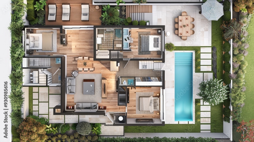 Detailed floor plans of family homes optimized for spacious living and ...