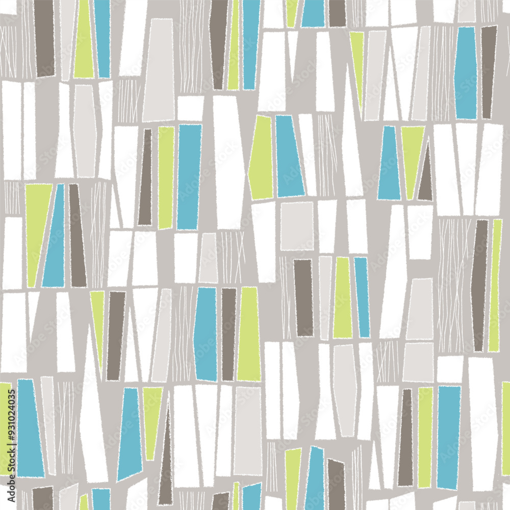 Mid-century modern geometric box shapes, trapezoid, rhomboid ...