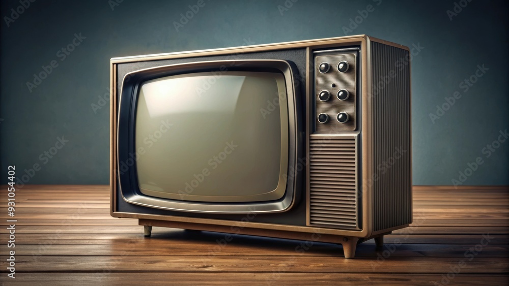 Side view of a vintage cathode ray tube TV from the 90s, retro, old ...
