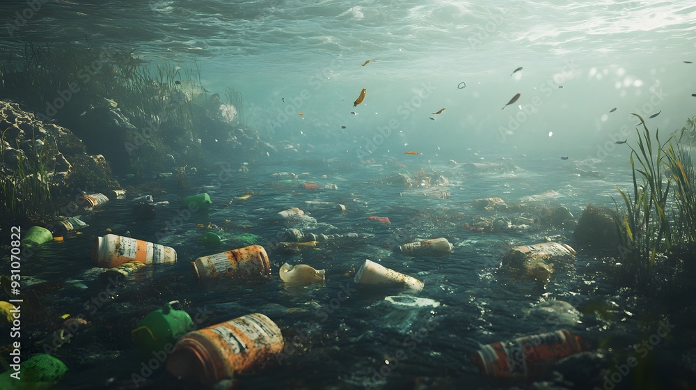 78. An underwater toxic waste dump site with pollution affecting the ...