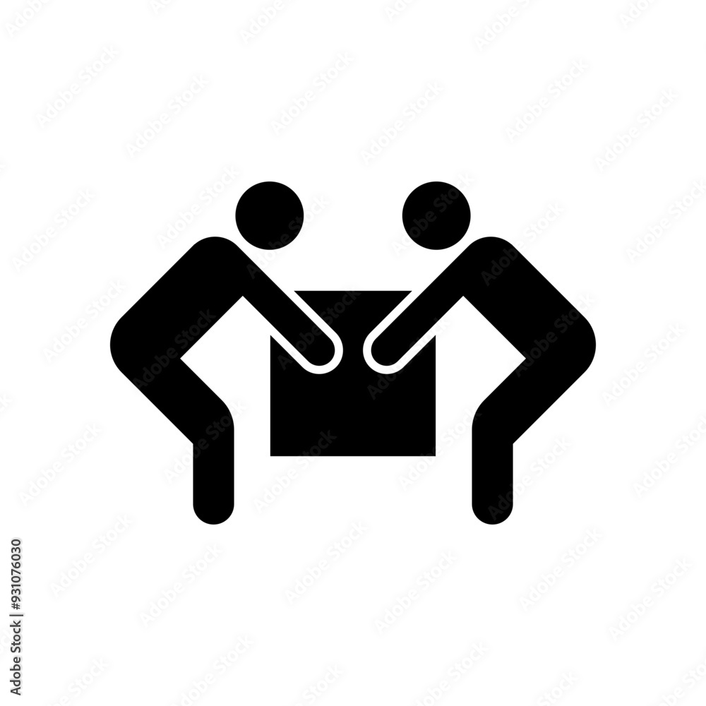 ISO mandatory safety signs_use two person lift symbol only Stock Vector ...