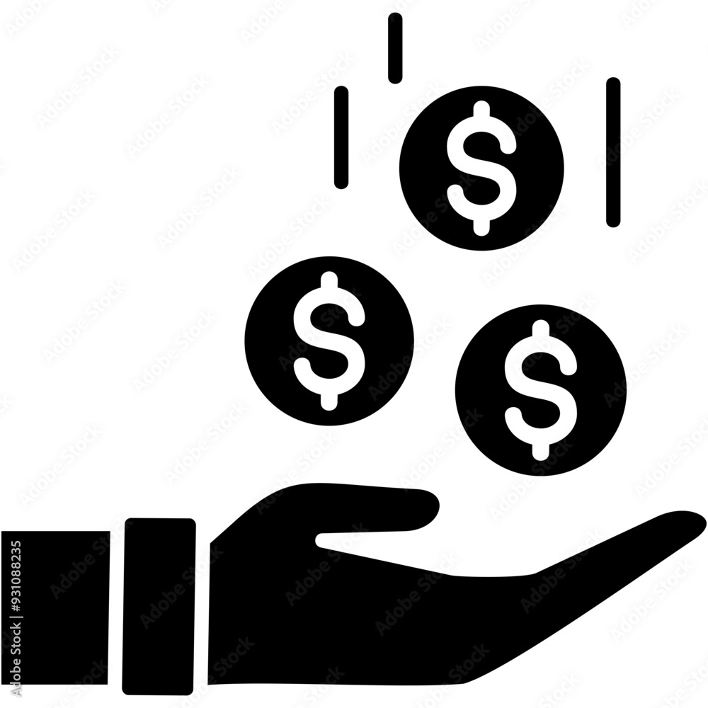 Earn Icon Stock Vector | Adobe Stock