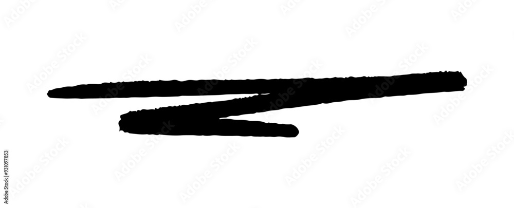 Vector de Stock Hand drawn scribble underline made with brush stroke ...