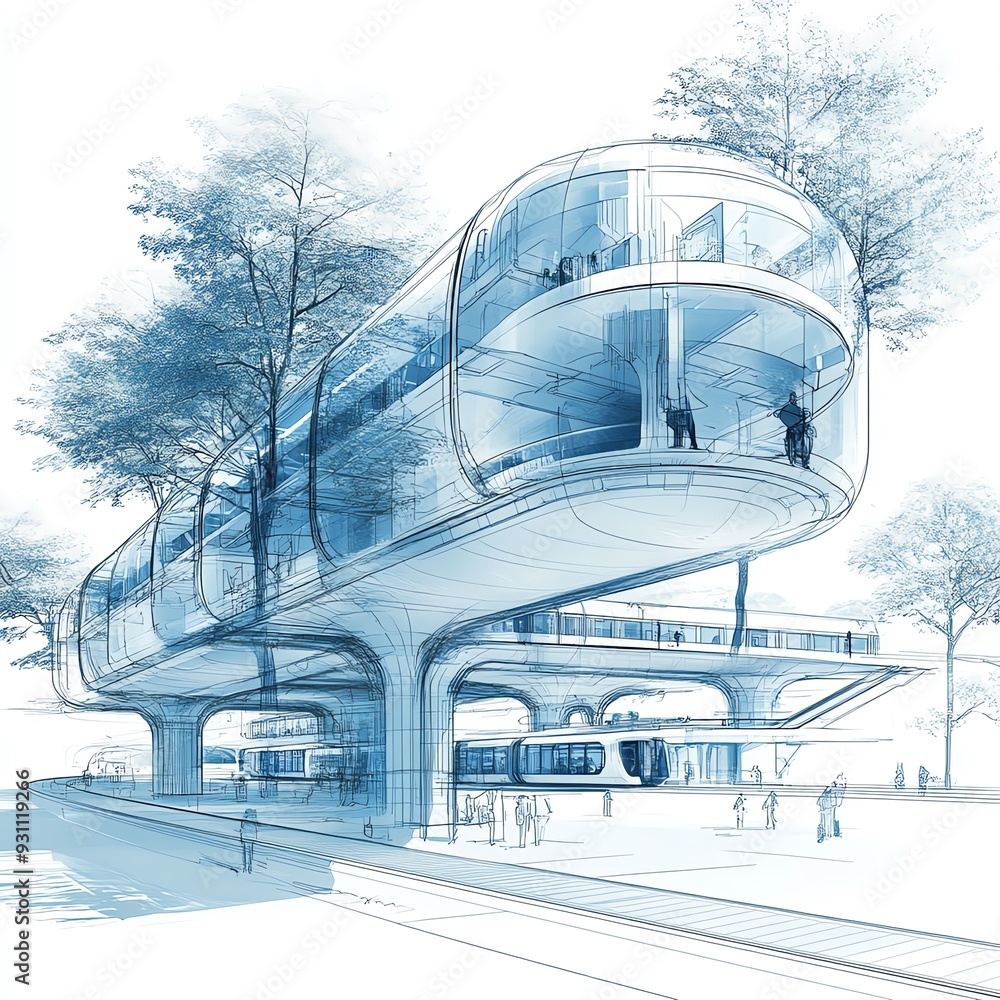 Conceptual blueprint of a multilevel commuter tunnel system, allowing ...