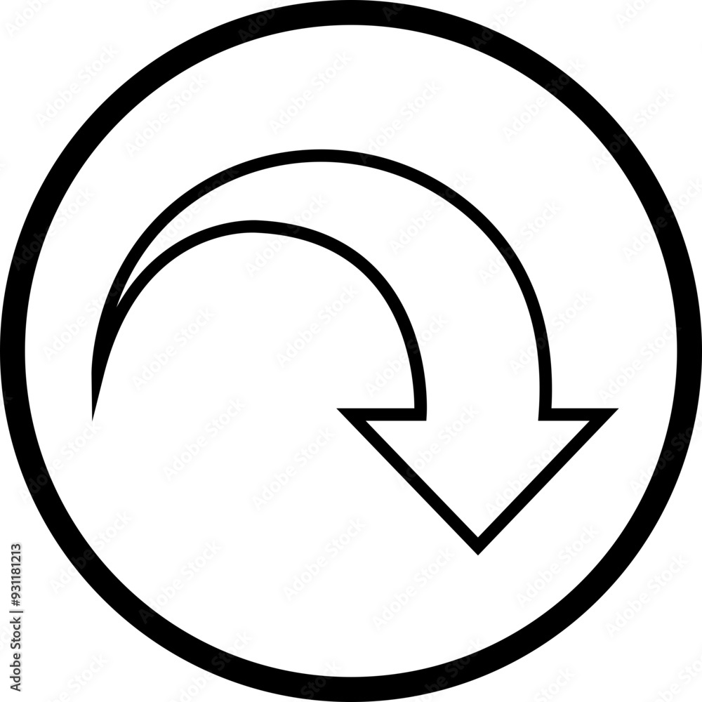 Down arrow vector icon. scroll illustration sign. Animation of arrow ...