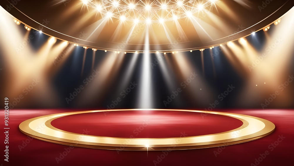 Spotlight on the Red Carpet round stage with Stage Lighting , created ...