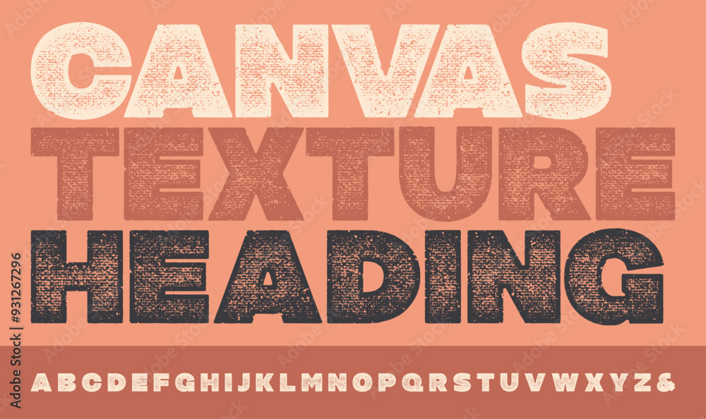 Canvas Texture Font. Works well at small sizes. Highly detailed ...