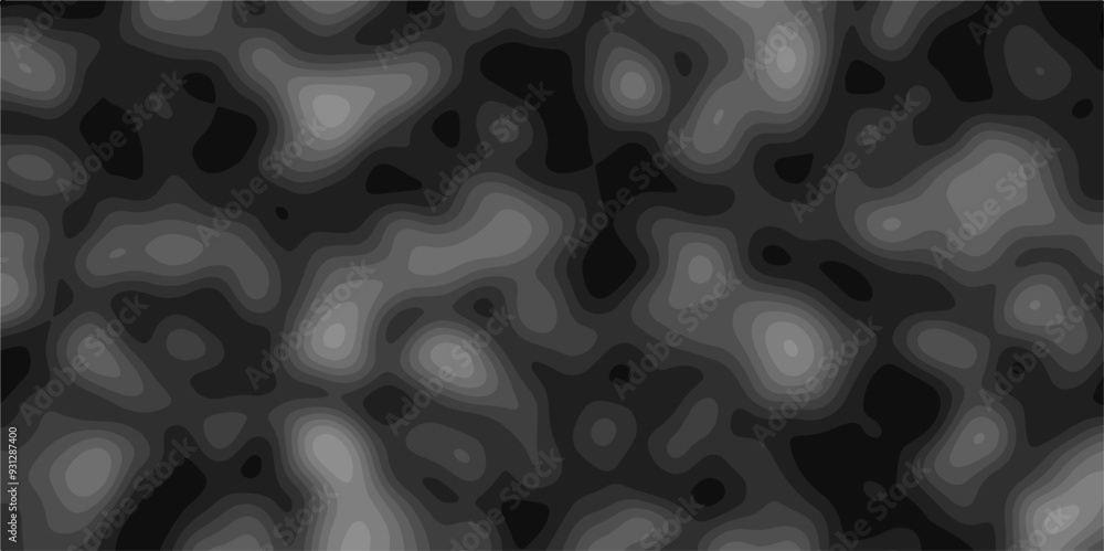 Gray Stylized topographic contour map. Abstract lines or wavy backdrop ...