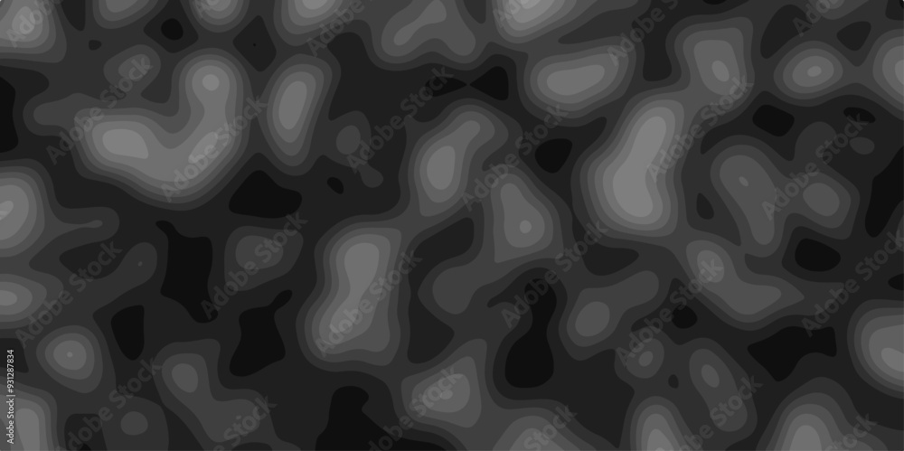 Gray Stylized topographic contour map. Abstract lines or wavy backdrop ...