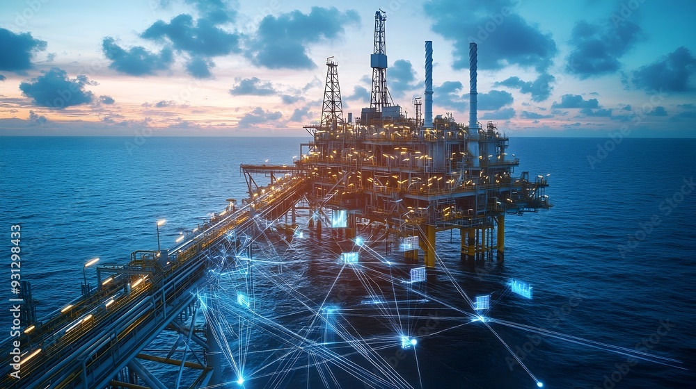Edge computing technology processing real time data on an offshore oil ...