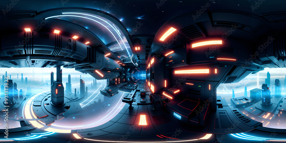 HDRI Sci-Fi Futuristic Environment Equirectangular Panorama 32 Stock ...