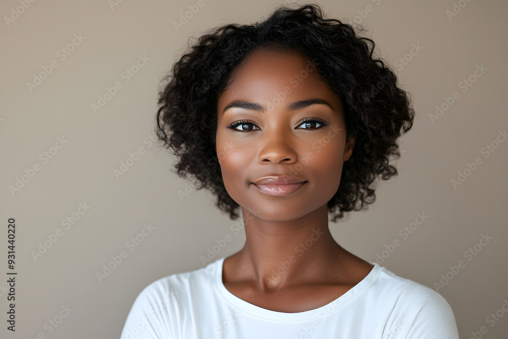 African American woman with her natural beauty and natural curls ...