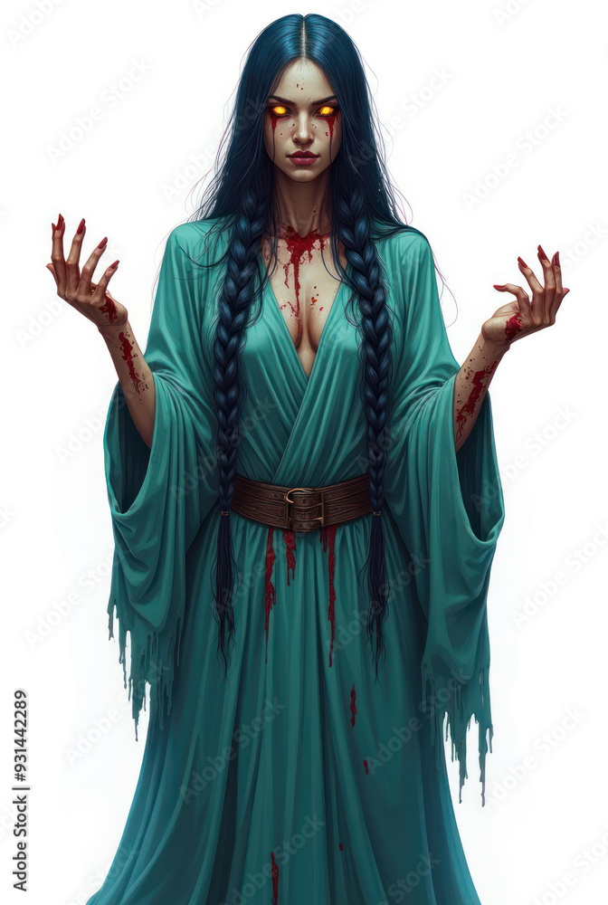 Enigmatic Blind Oracle Portrait , dark fantasy aesthetic, high-detail ...