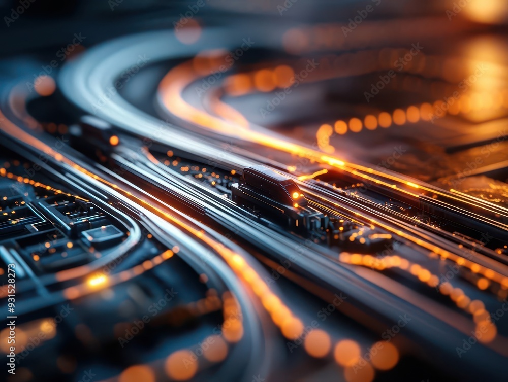 Ilustración de Stock Visualize a digital twin of a complex railway ...