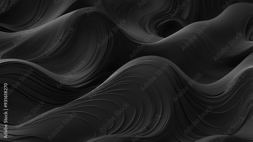 Abstract digital artwork featuring a series of smooth, flowing waves in ...