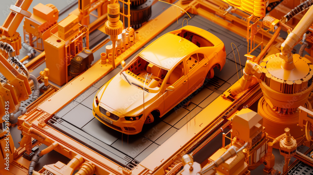 Modern layout of a machine-building plant being built using an ...