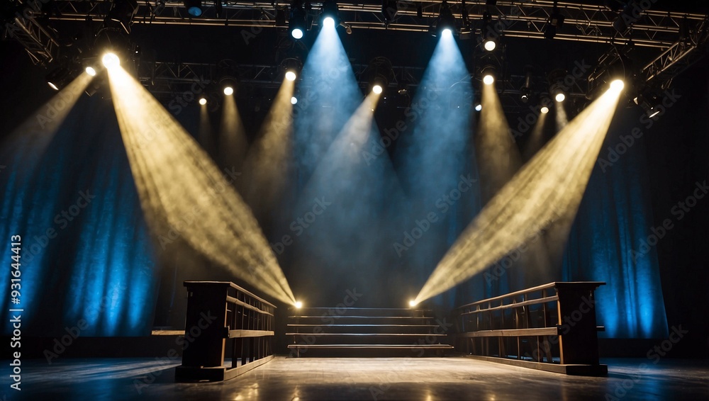 Lighting ramp with powerful spotlights for creating atmosphere Stock ...
