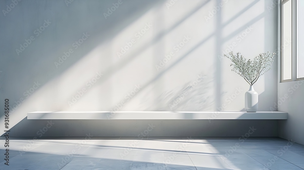 modern minimalistic cozy white home interior background white wall with ...