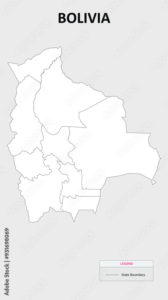 Bolivia Map. State map of Bolivia. Administrative map of Bolivia with ...