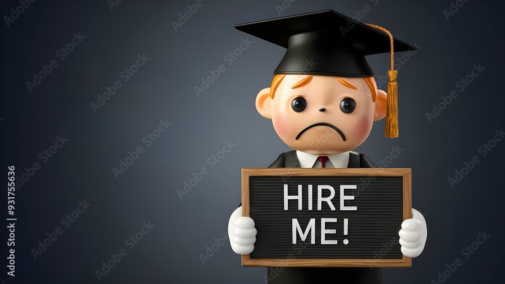 Cartoon illustration of a graduate student wearing graduation cap is ...