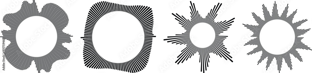 Circle sound wave collection. High frequency radio wave, Sound waves ...