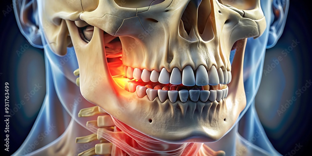 Detailed Illustration of TMJ Pain in the Human Jaw with Focus on ...
