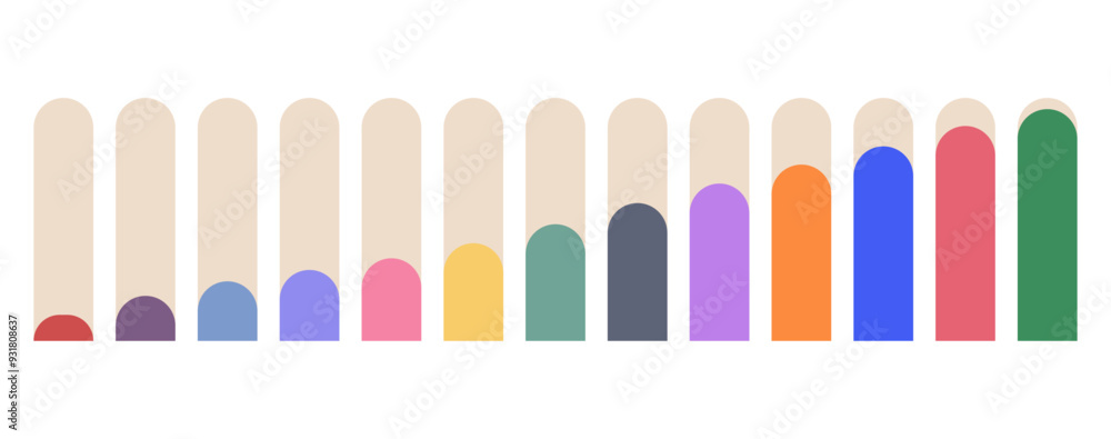 Vector de Stock Big set of column with different color. Chart, column ...