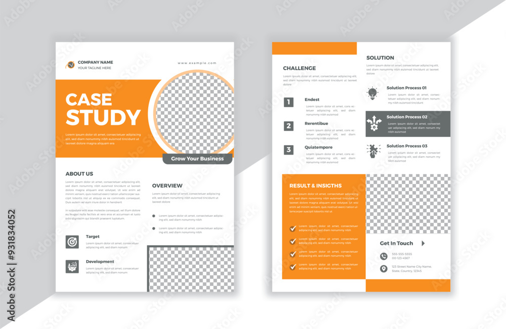 Case Study Business Document Layout Stock Vector | Adobe Stock