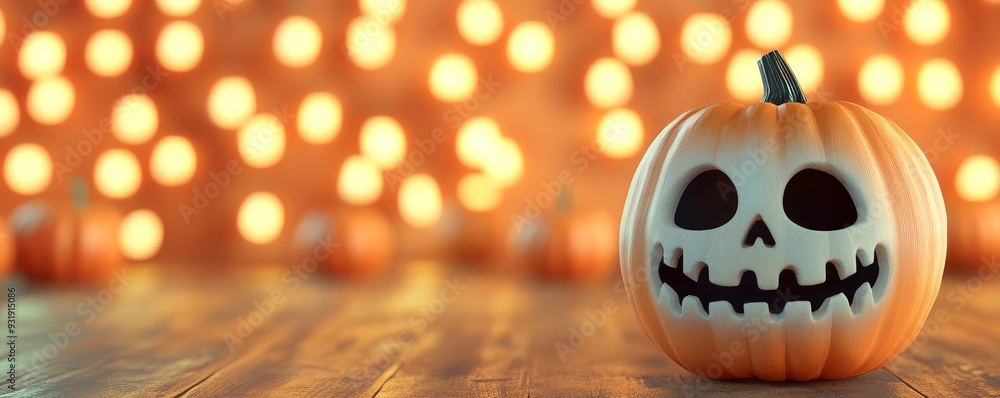 Halloween-themed loading screen, eerie animation, 3D illustration Stock ...