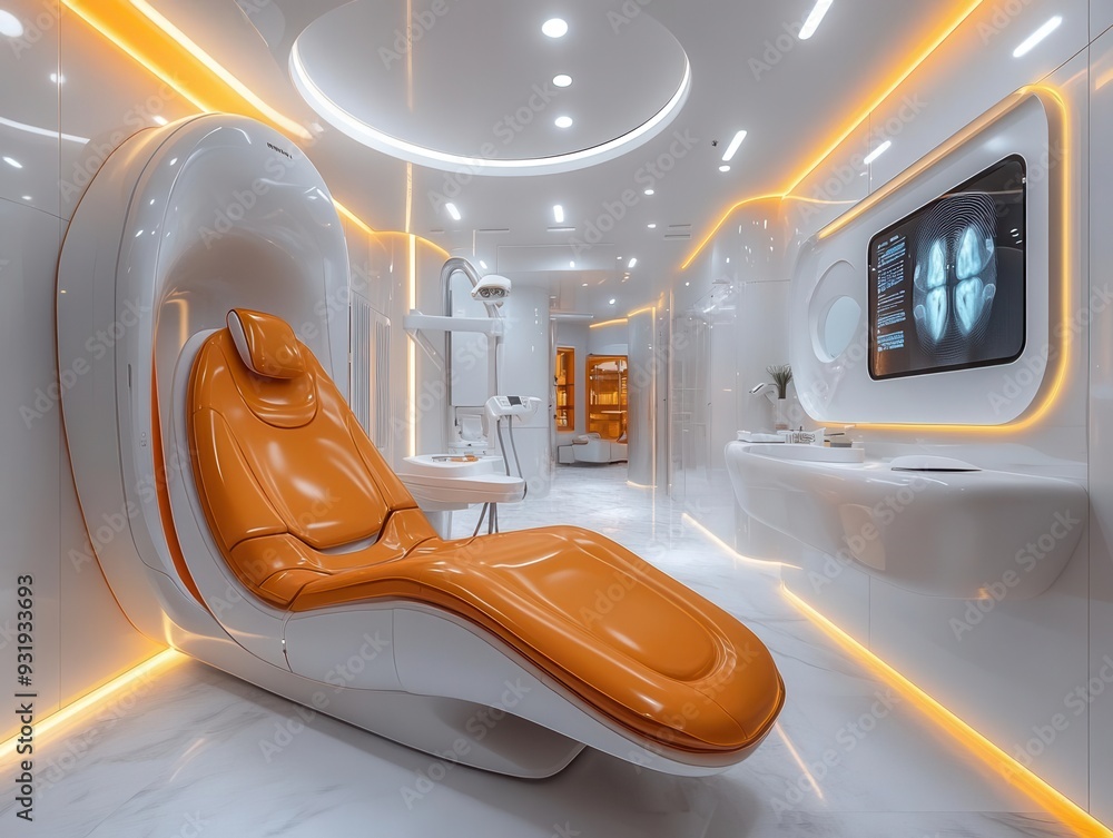 hightech dental clinic futuristic dentist office with advanced robotic ...