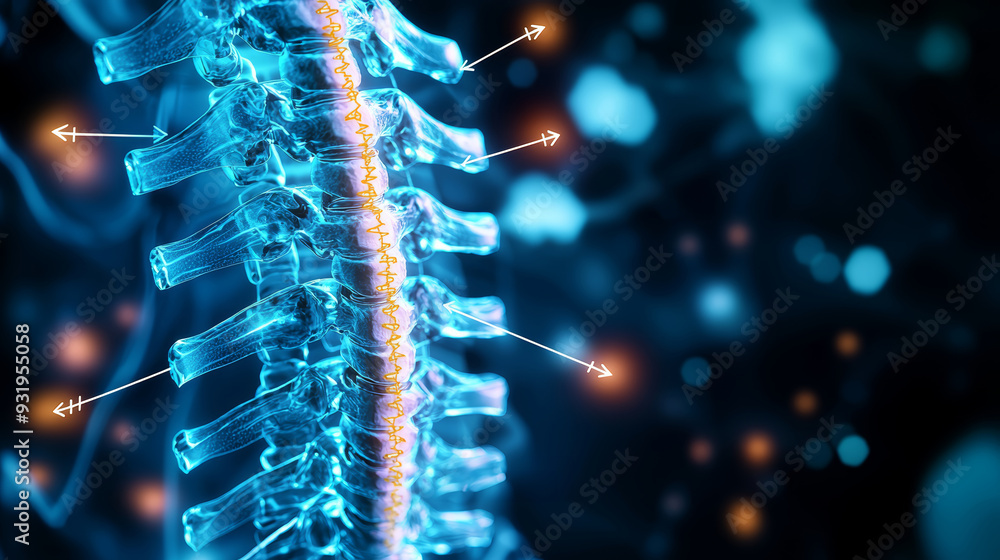 High-resolution medical diagram highlighting the lumbar spine s ...
