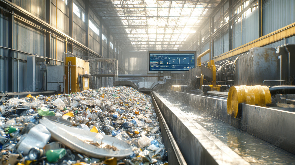 Water cascades through gears as dirty machine parts are cleaned ...
